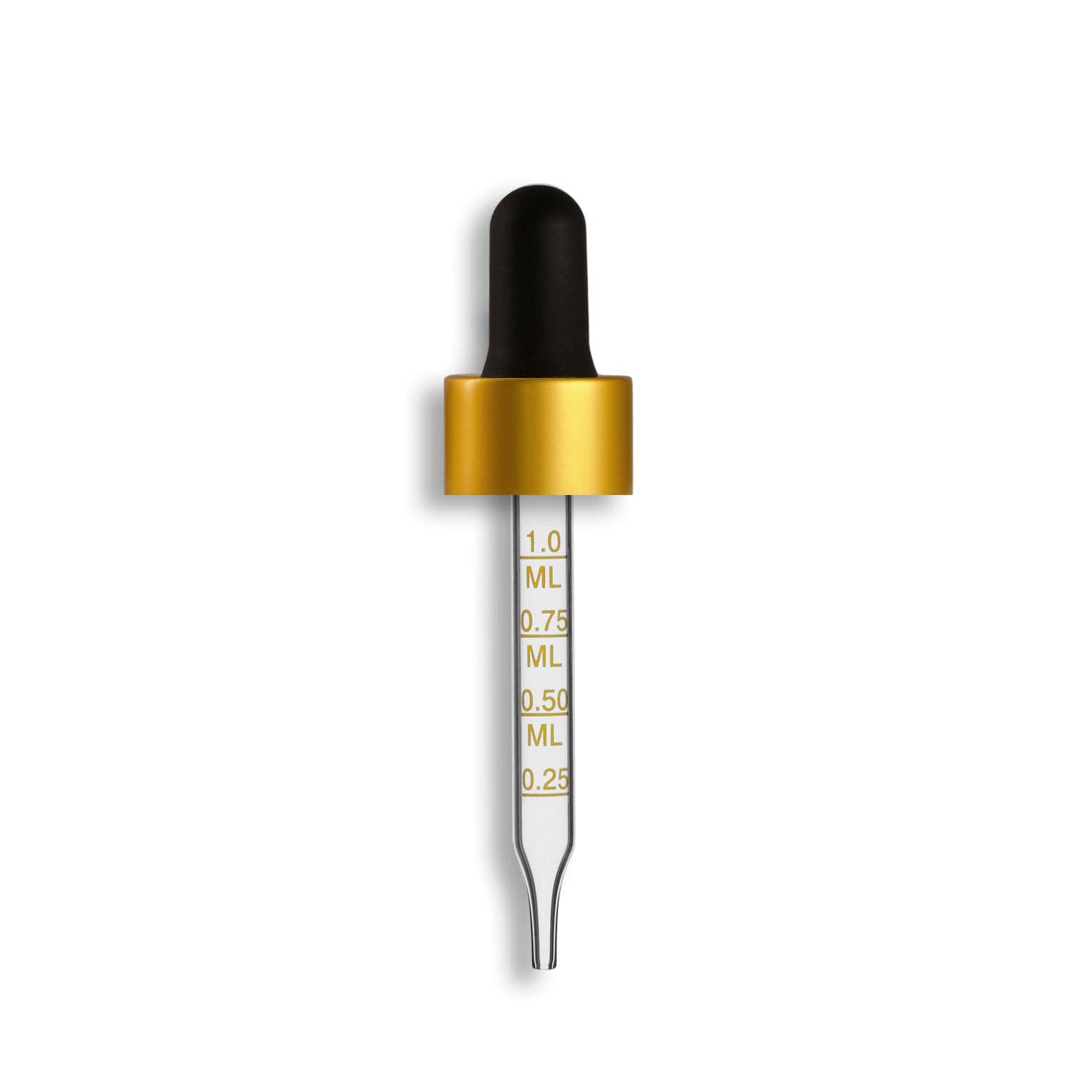 20-400 Matte Gold Standard Dropper Assembly w/ Black Bulb- Graduated 7
