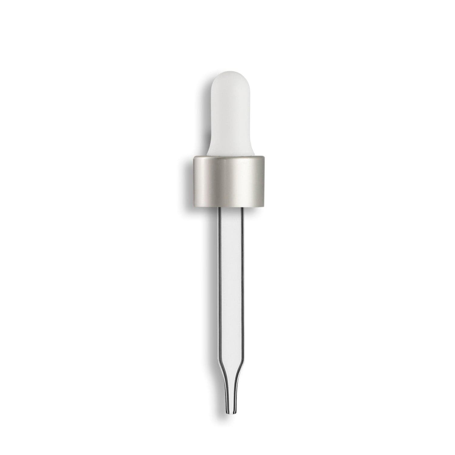 18-415 Matte Silver Standard Dropper Assembly w/ Nitrile Bulb- Clear 9
